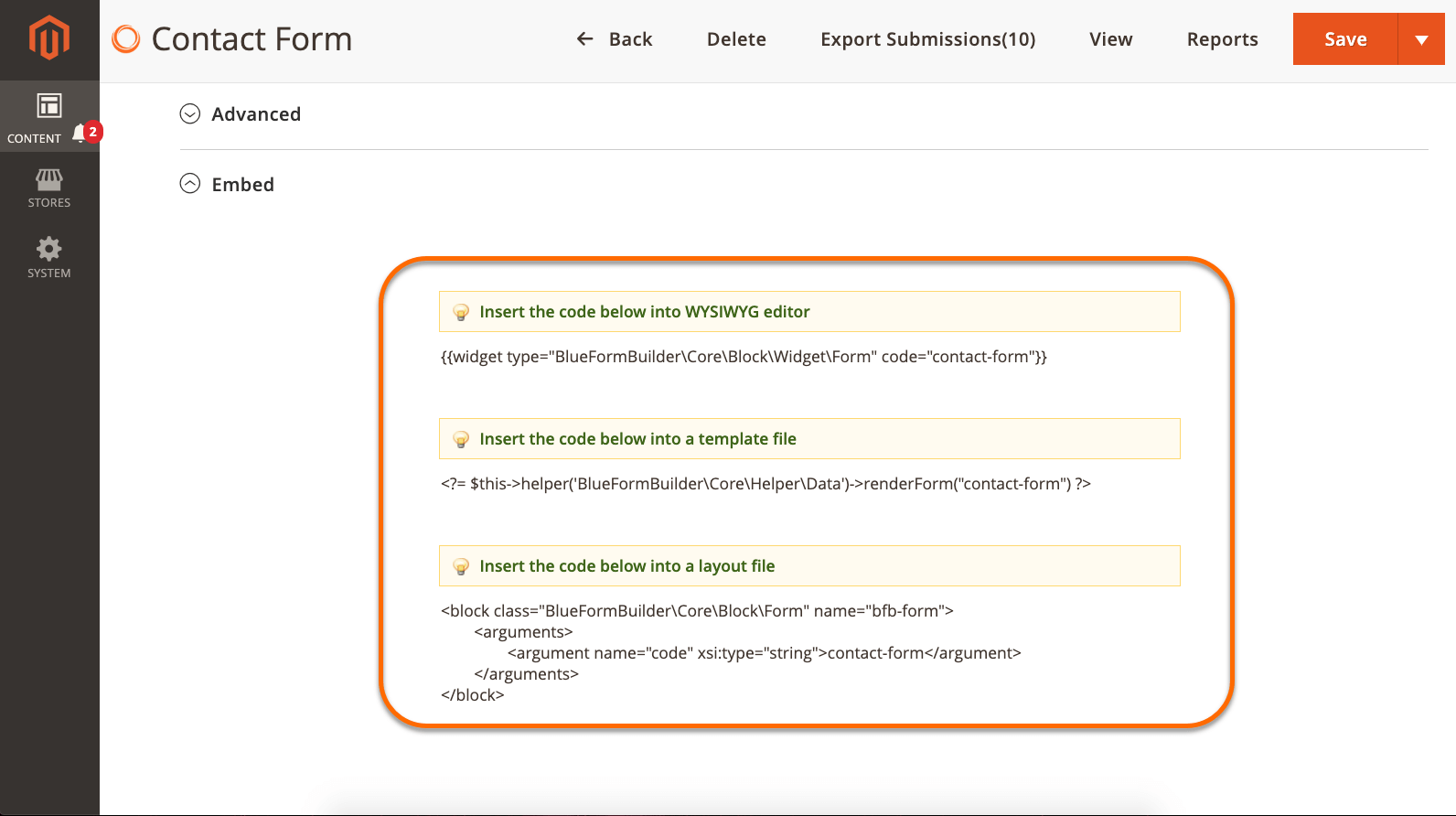 Easily Embed Forms Including Popup Magento 2 Blue Form Builder